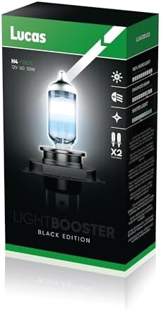 Lucas LightBOOSTER Black Edition H4 Upgrade Bulbs (Twin Pack), 12v, 60 ...