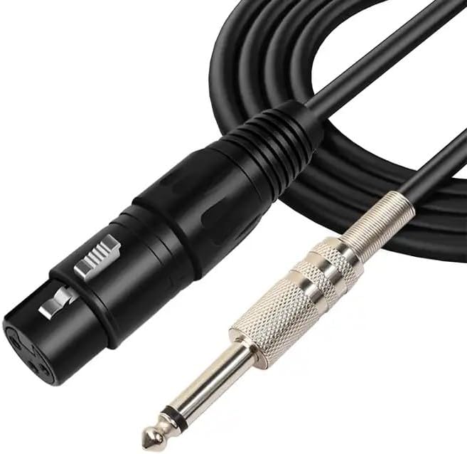 KEBILSHOP Microphone Cable [20 Meter] XLR Female to 1/4 Inch 6.35mm TS ...