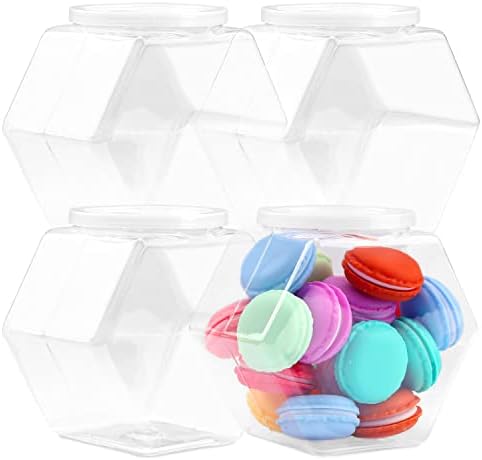 Amazon.com: 4 Pcs 28.7 fluid oz Candy Jars with Lids, Plastic Candy Jars for Candy Buffet, Clear ...