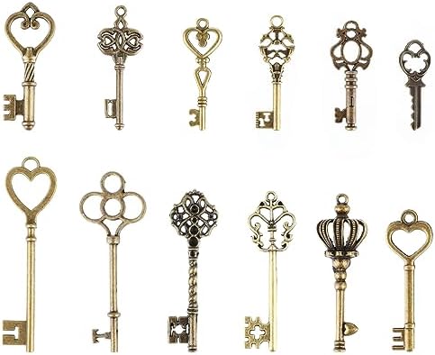 Amazon.com - 15 Pieces Vintage Skeleton Key Set, Antique Style Bronze ...