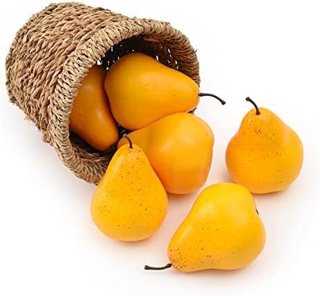 Amazon.com: LUEYAO Artificial Pear Fake Pears Artificial Lifelike Fruit ...