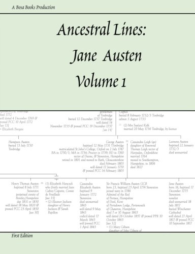 Ancestral Lines: Jane Austen: Volume 1: Bosberry-Scott, Ms Wendy ...