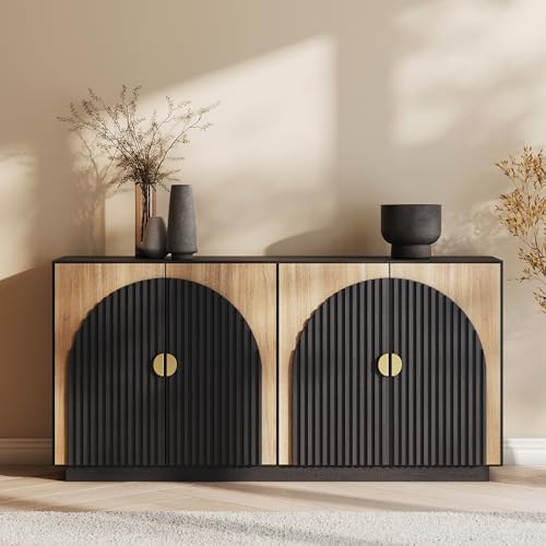 Amazon.com - BELLEZE 65 Inch Fluted Buffet Cabinet with Storage ...