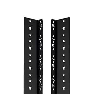 NavePoint 18U Vertical Rack Rail Pair DIY Kit with Hardware, Black ...