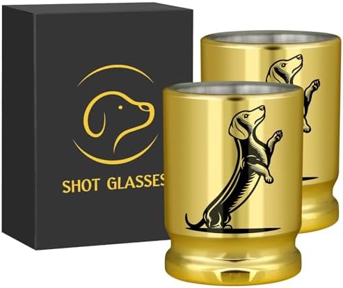 Amazon.com | MIP Set of 4 Shot Glasses 1.75oz Shot Glass Dachshund ...