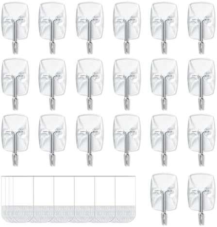 Amazon.com: JELLYSUB 20-Hooks, 24-Strips, Clear Small Wire Toggle Hooks Value Pack, Organize ...