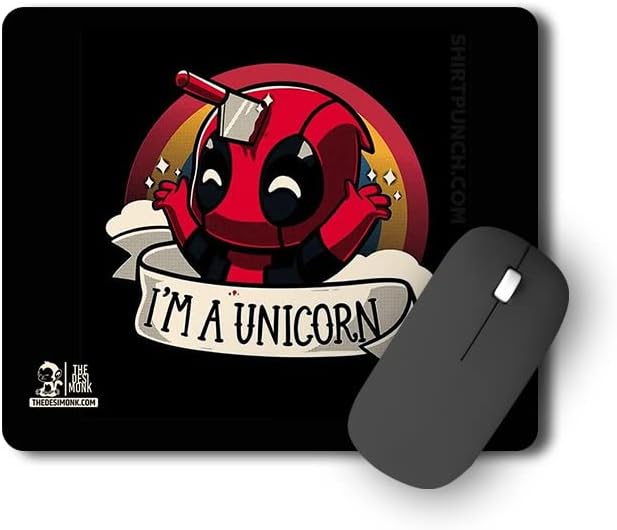 The Desi Monk Deadpool Unicorn Mouse Pad for Gamers | Superhero Anti ...