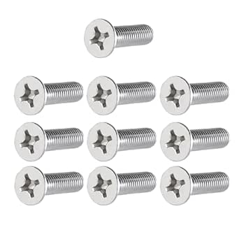 Amazon.co.jp: 20pcs M4 304 Stainless Steel Flat Head Machine Screws for ...