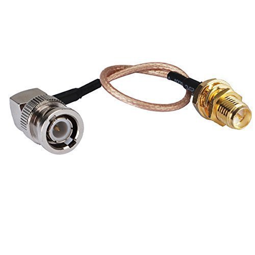Amazon.com: 6 inch Rf Terminal Connector Bnc Plug Right Angle to Rp-SMA ...