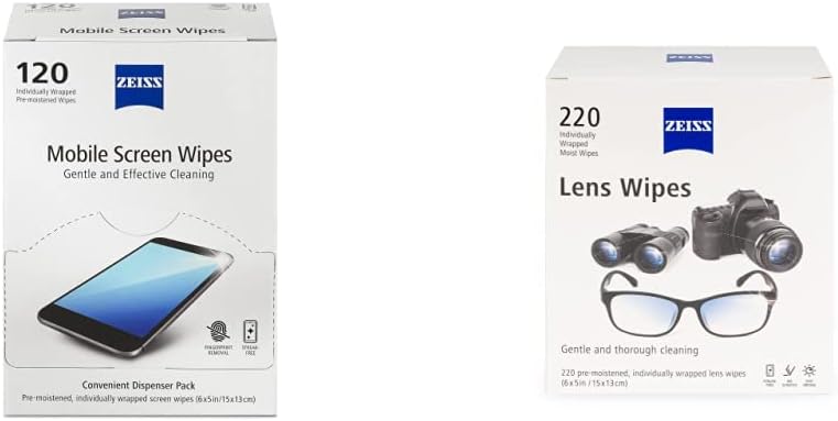 Amazon.com: Zeiss Mobile Screen Wipes (120ct Box) and Zeiss Lens Wipes ...