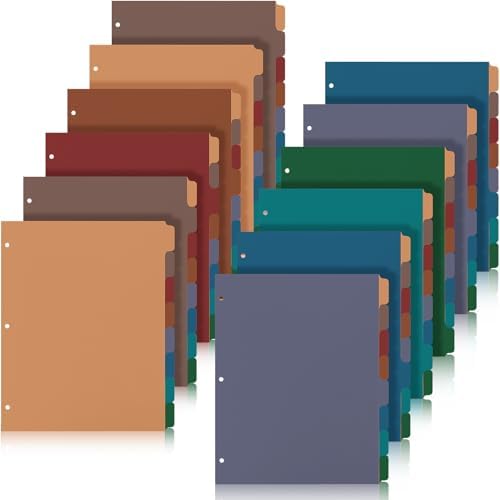 Amazon.com : Honoson 12 Sets 12 Tab Binder Dividers for 3 Ring Binders ...