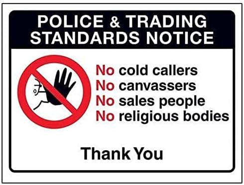 No Junk Mail Sign Sticker - No Cold Calling Sign Sticker - For Front ...