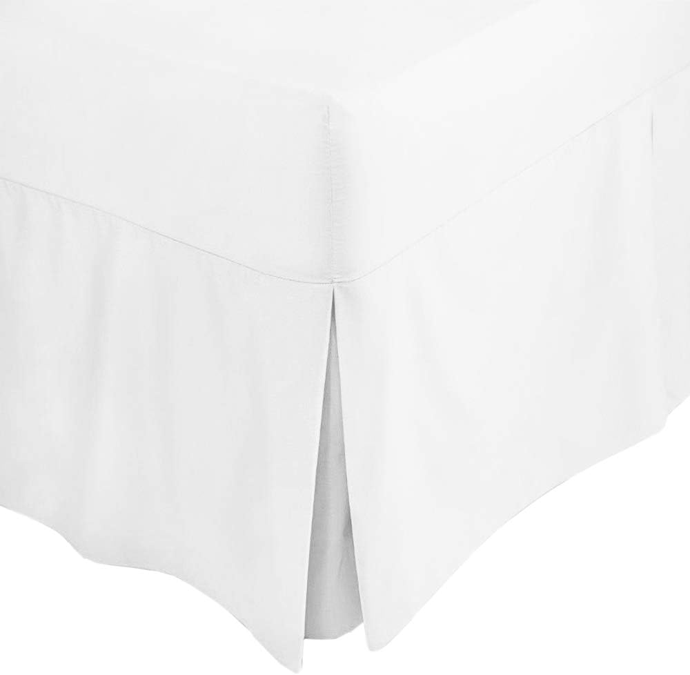 200 Thread Count Cotton Pleated Fitted Valance Sheet - King - White ...