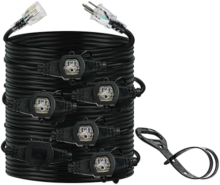 Amazon.com: 50FT 14 Gauge Heavy Duty Multi-Outlet Extension Cord, 7 ...