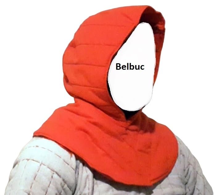 Amazon.com: Medieval padded coif, Red padded coif, Padded coif hood ...