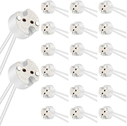 Saillong 20 Pack MR16 Socket G4 LED Halogen Lamp Ceramic Wire Connector ...