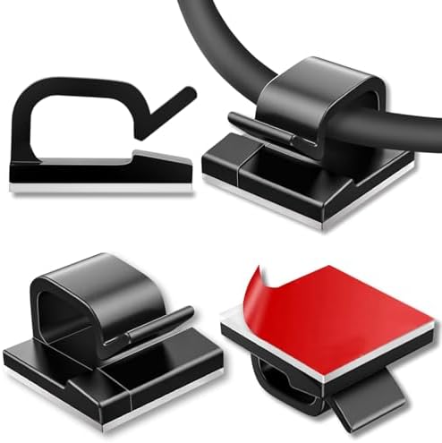 100 Pcs Cable Clips, Adhesive Cable Organizer Cord Holder Wire Clip ...