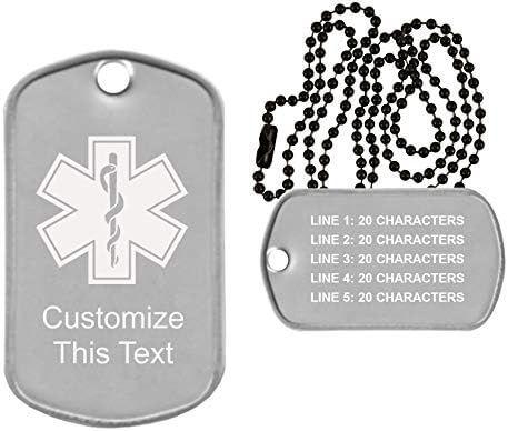 Amazon.com: Gutentagit - Medical Alert Dog Tag Custom Engraved Medic ID ...