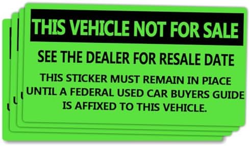 Amazon.com : This Vehicle Not for Sale Stickers,6x3 inch Car Dealer ...