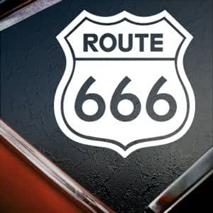 Amazon.com: Route 666 Satanic Rob Zombie Devil White Silhouette Car ...