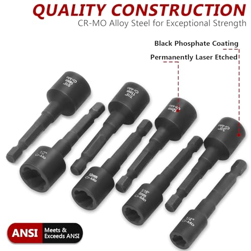 Snapklik.com : 9-Piece Hex Bolt Extractor Set, Easy Out Lug Nut Remover ...