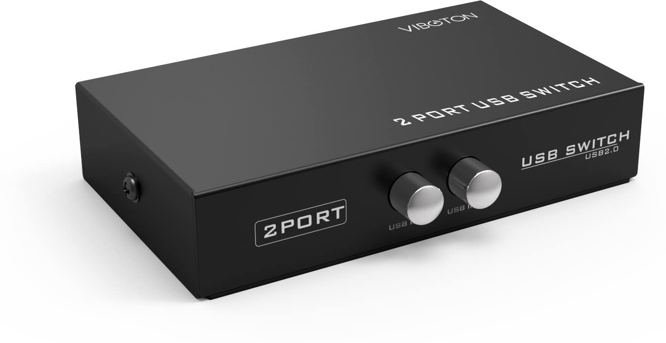 VIBOTON Printer Sharing Switch 2 Ports USB 2.0 Selector Switch for PC ...