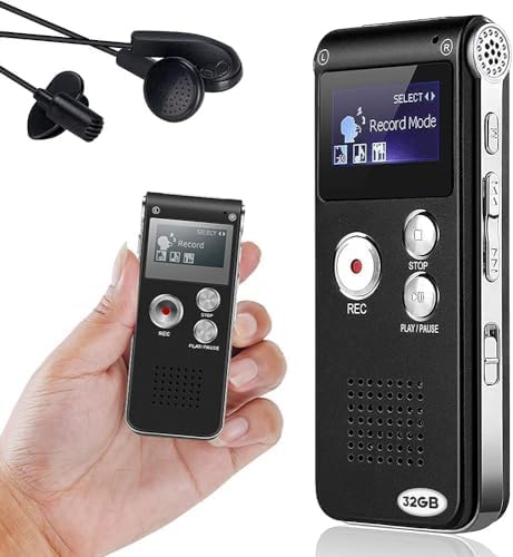 Fikyra 32GB Digital Voice Recorder (Dictaphone),rechargeable USB 30 ...