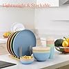 Amazon.com: Wrova Wheat straw plates and bowls sets of 16 - Unbreakable ...