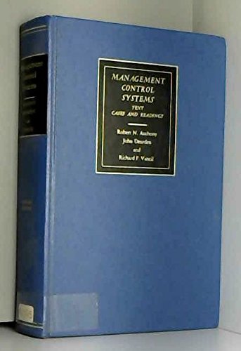 Management control systems;: Cases and readings,: Anthony, Robert ...