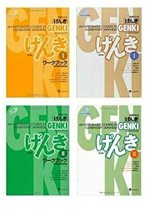 GENKI 1 2 workbook for Beginner Learning Japanese 4 Books Set , English Textbook , Vocabulary ...