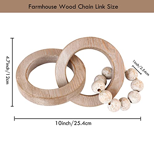 Home Decor Wood Bead Chain Link Decorative Hand Carved Boho Farmhouse ...