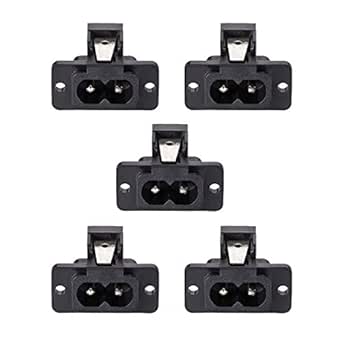 Amazon.com: uxcell uxcell C8 Panel Mount Plug Adapter 250V AC 2.5A 2 ...