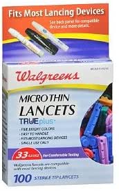 Amazon.com: Walgreens 33 Gauge Micro Thin Lancets, 100 ea : Health ...
