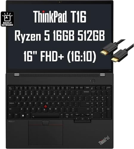 Amazon.com: Lenovo ThinkPad T16 Gen 2 21HH001JUS 16" Notebook - WUXGA - 1920 x 1200 - Intel Core ...