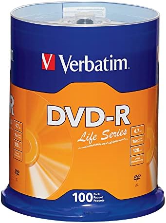 Amazon.com: Verbatim® Life Series DVD-R Disc Spindle, Pack of 100 : Electronics