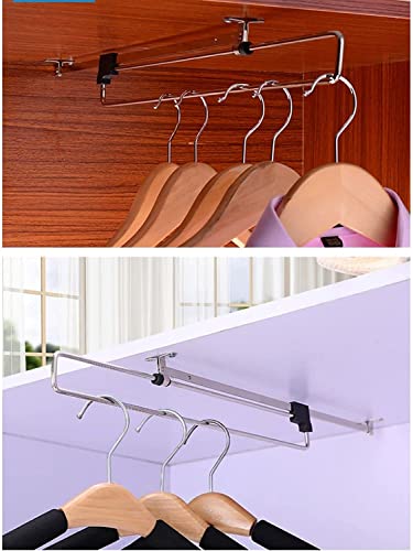 Telescopic Closet Hanger Rail, Retractable Wardrobe Closet Pull Out Rod ...