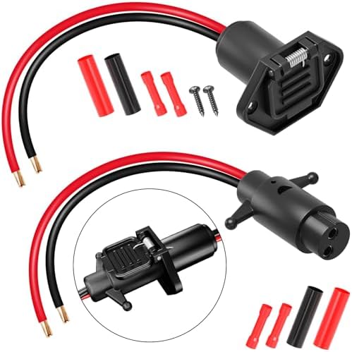 Amazon.com: Trolling Motor Plug, 12V 24V 8 Gauge 2 Wire Trolling Motor ...