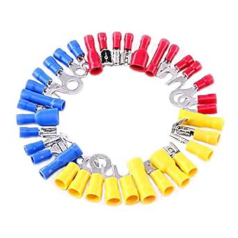 ETYGFPU Ring Solderless Crimp Terminals ConGauge Mixed Quick Disconnect ...