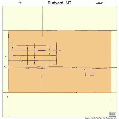 Amazon.com: Large Street & Road Map of Rudyard, Montana MT - Printed ...