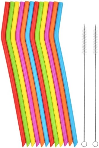 Amazon.com: Hiware Reusable Silicone Straws, Long Flexible Silicone ...