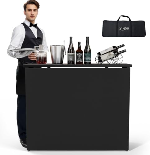 Amazon.com: VPABES 4' Folding Portable Event Bar with Top and Middle ...
