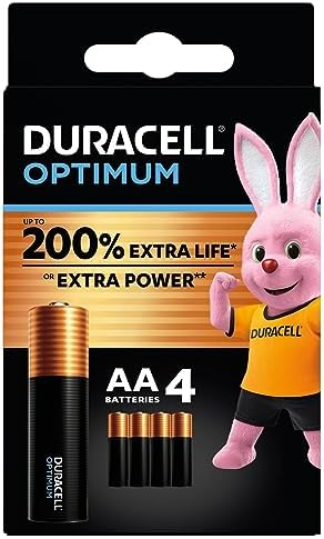 Duracell Optimum AA Batteries (4 Pack) - Alkaline Batteries 1.5V - Up ...