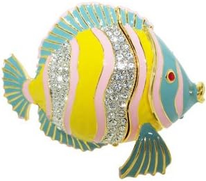Amazon.com: Gold Tropical Fish Jewelry Trinket Box Crystallized ...