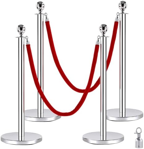 Amazon.com: Rengue Red Carpet Ropes and Poles,5 ft/1.5 m Velvet Red ...