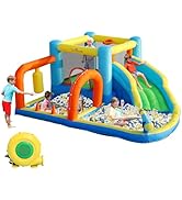Amazon.com: SunSports Inflatable Water Slide,Bouncy Castle for Kids ...