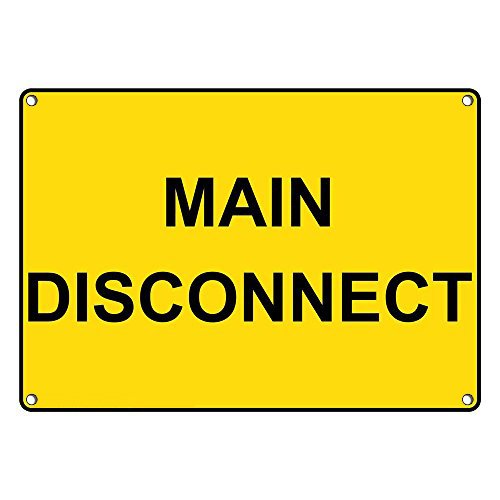 Weatherproof Plastic Main Disconnect Sign with English Text: Amazon.com ...