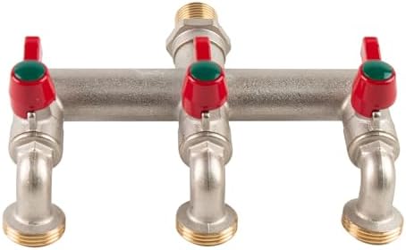 Hydrogarden Multi-Tap Connector 3-Way, G1/2 Inch Inlet and Three G3/4 ...