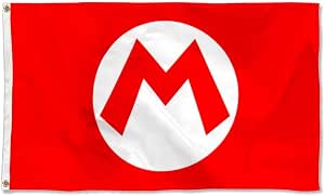 Amazon.com : Rekksis Letter M Flag Mario Emblem flags Banner 3x5Feet ...