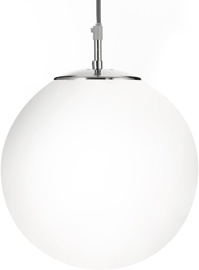 Searchlight Atom satin silver single ceiling pendant light (6077 ...