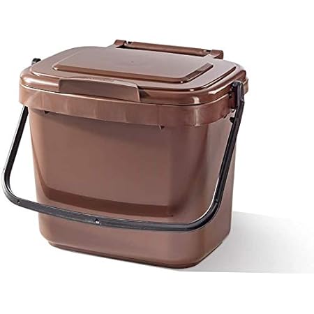 Brown Kitchen Compost Caddy (5L - Small) - for Food Waste Recycling (5 ...